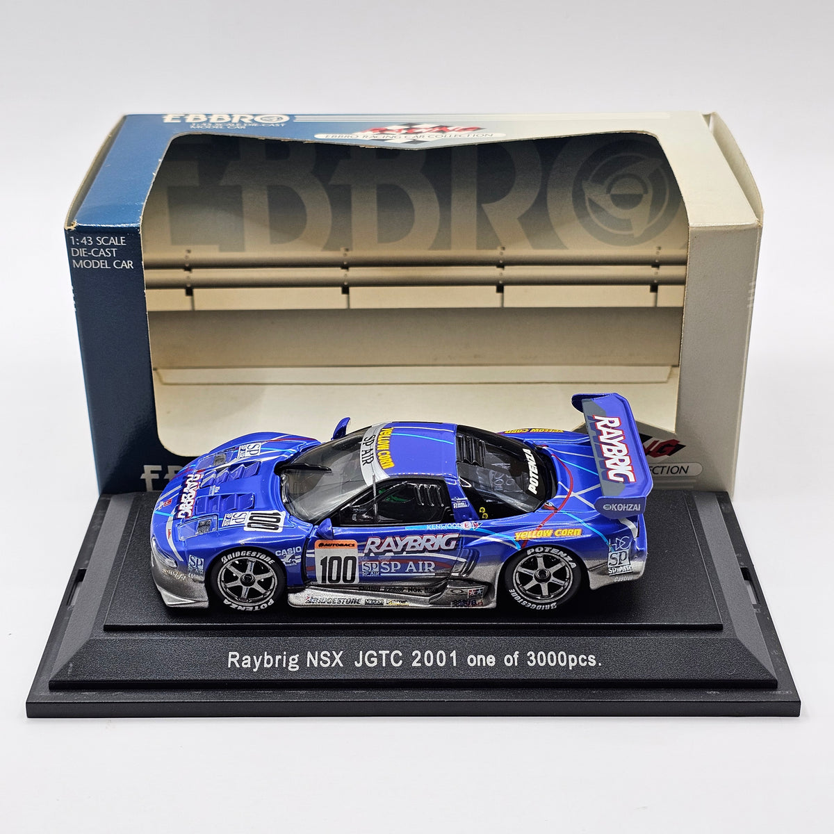 EBBRO Honda NSX #100 Raybrig Team Kunimitsu JGTC GT500 2001 1/43 Scale