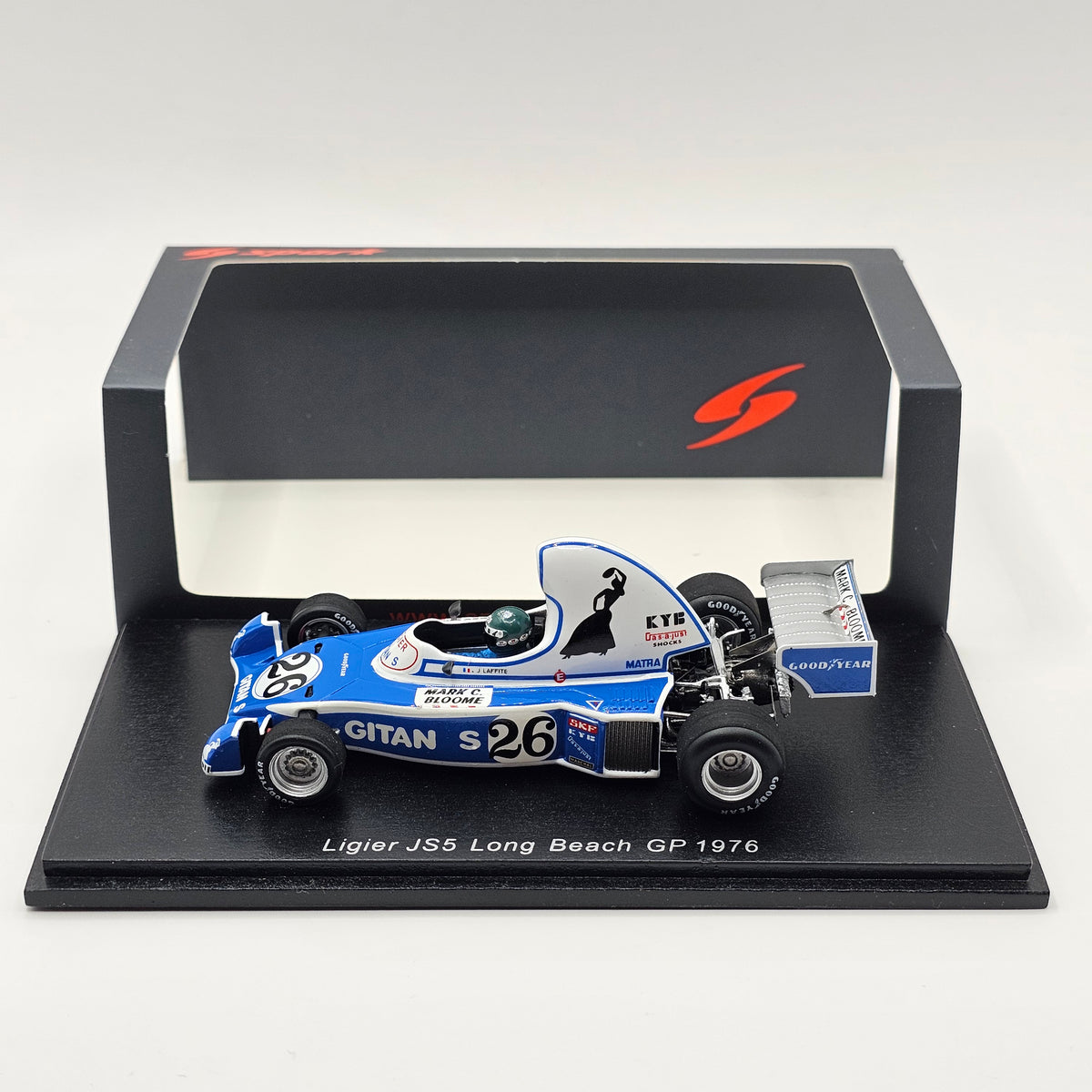 Spark Ligier JS5 #26 Jacques Laffite Long Beach GP 1976 1/43 Scale S16