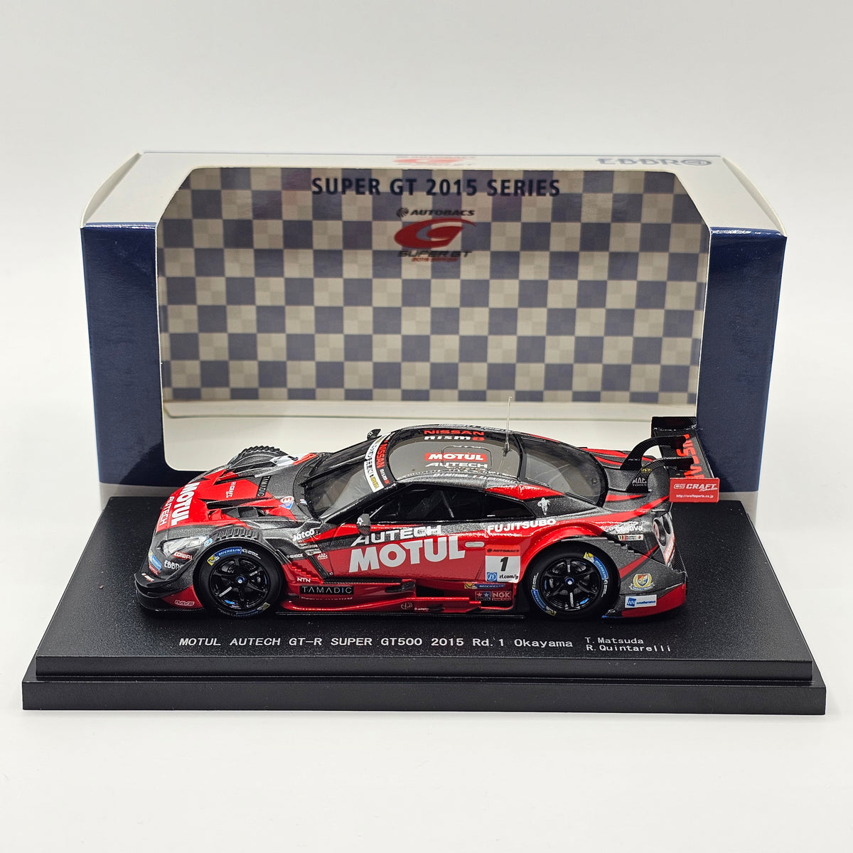 EBBRO Nissan GT-R R35 #1 Motul Autech Super GT GT500 2015 Okayama 1/43