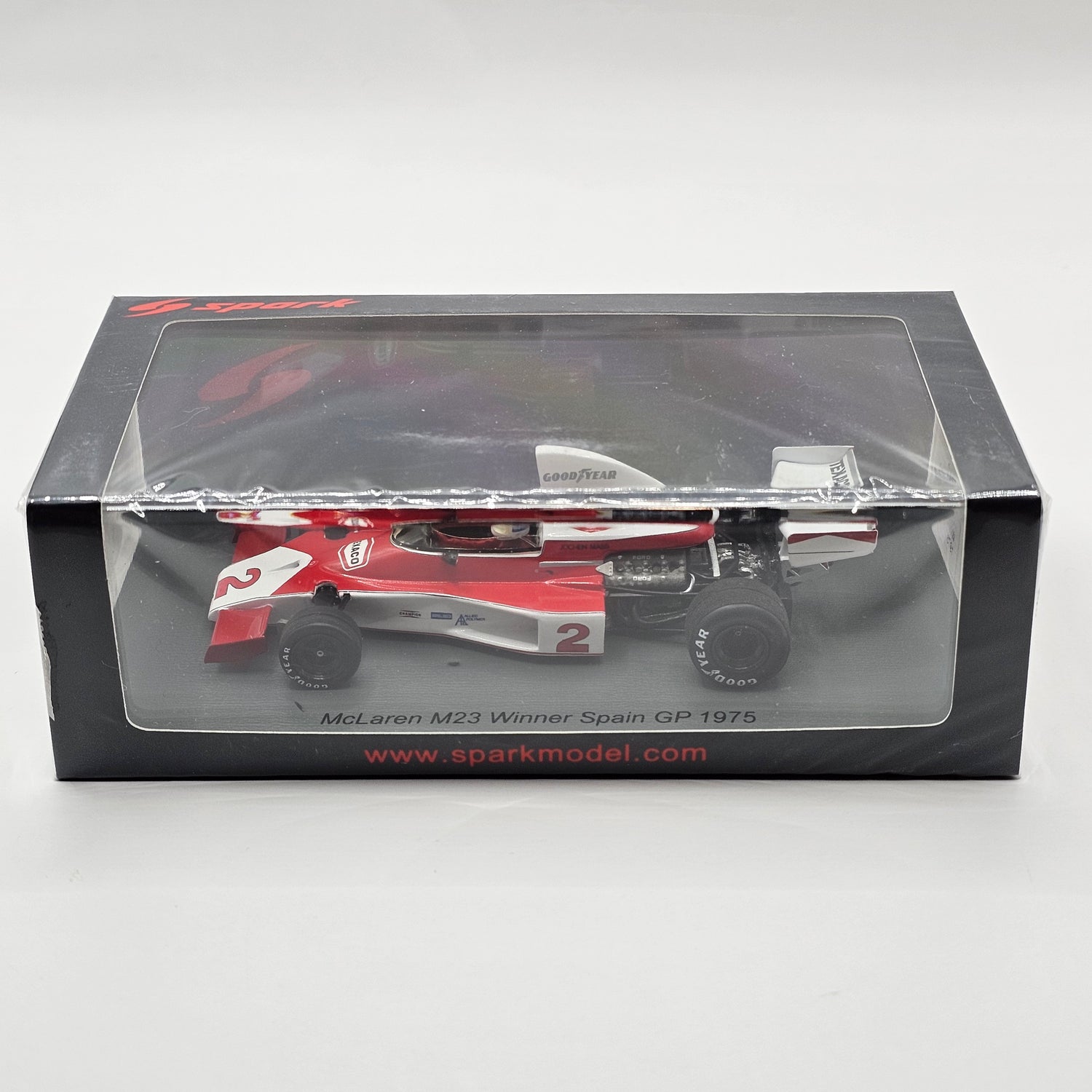 Spark McLaren M23 #2 Jochen Mass 1975 Spanish Formula 1 GP Winner 1/43