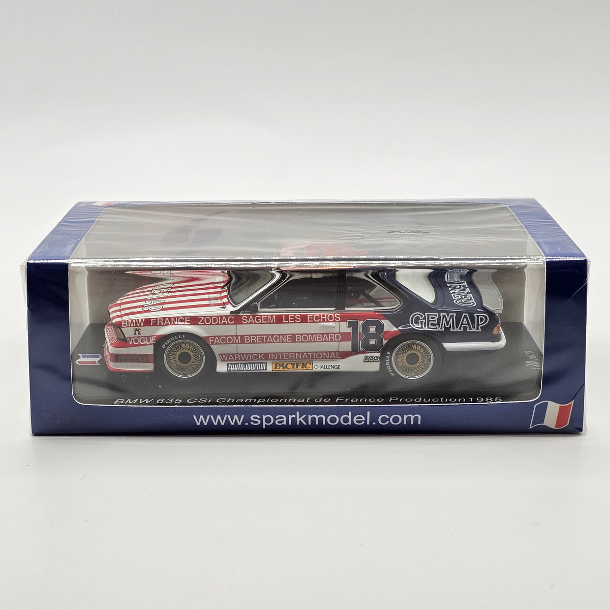 Spark BMW 635 CSi #18 Gurdjian French Championship 1985 1/43 Scale SF2